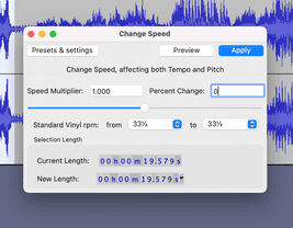 Speeding up sound in Audacity
